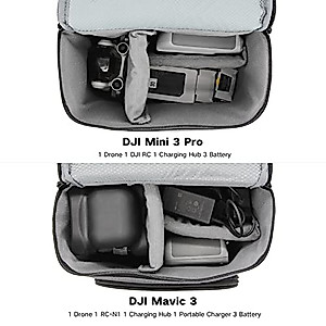 INSYOO Mini 3 Pro Carrying Case Drone Accessory Storage Bag Shoulder Bag for DJI Mini 3 Pro Mavic 3/Mavic 3 Fly More Combo/Mavic 3 Cine Premium Combo/Mini 2/Mini SE/Mavic Mini/Mavic 2 pro/zoom