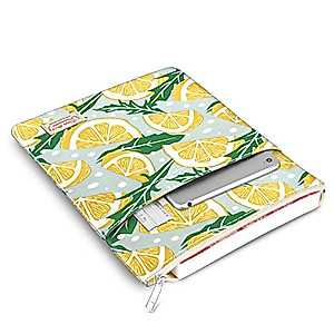 Book Sleeve for Book Lovers with Zipper, Book Nerd Book Protector, Book Covers for Hardcover Washable Multifunctional Book Sleeves Fits Most Standard Paperbacks, Medium 11 Inch X 9 Inch Gray Orange