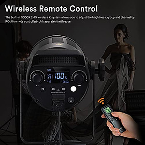 Godox SL150WII,SL150W II SL-150WII 150W 5600±200K Bowens Mount CRI 96 TLCI 97 Daylight Balanced LED Continuous Video Light,Ultra Silent LED Photography Light with 8 FX Effect