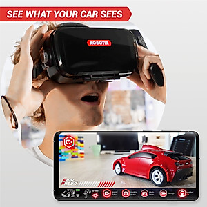 KOBOTIX Real Racer - Remote Control Car with Camera, HD First Person View Video, FPV RC Car, Gyroscope, Included Controller and Headset, App Controlled, Compatible with Meta Quest (2, 3, Pro) (Blue)