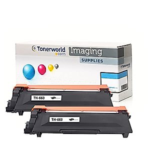 TonerWorld Compatible Black Toner Cartridge for Brother TN660 - 2 Pack