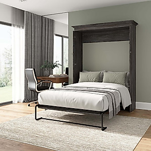 Bestar Versatile Murphy Bed in Walnut Gray, Sleeping Arrangement for Multipurpose Room, Full, Grey