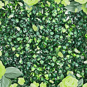 Juexica 16 Pieces Grass Wall Panels 10 x 10 Inch Boxwood Hedge Wall Panels Artificial Grass Backdrop Wall Faux Greenery Fake Grass Wall for Indoor Outdoor Plant Wall Decor Garden Fence Decorations