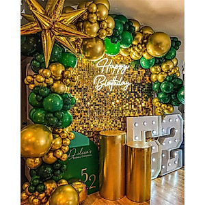 ADOINBY Green and Gold Balloon Arch Kit, 140Pcs Emerald Forest Hunter Dark Green Metallic Gold Balloon Garland Kit for Wedding, Engagements, Birthday, Baby Shower, Anniversary Party Decorations