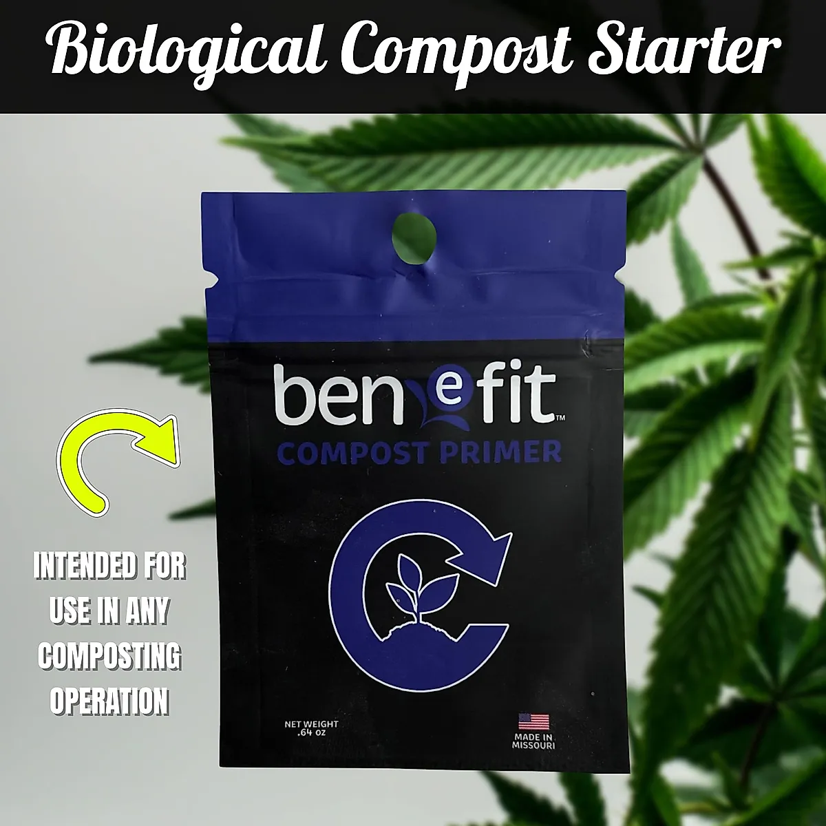 BENEFIT CANN Compost Primer .64 Ounce Organic Fertilizer, Guaranteed Analysis: 1-1-1. Beneficial Soil Microbes & Soil Mycorrhiza, 5 Billion Colony Forming Units/Gran. Use in Any Composting Operation