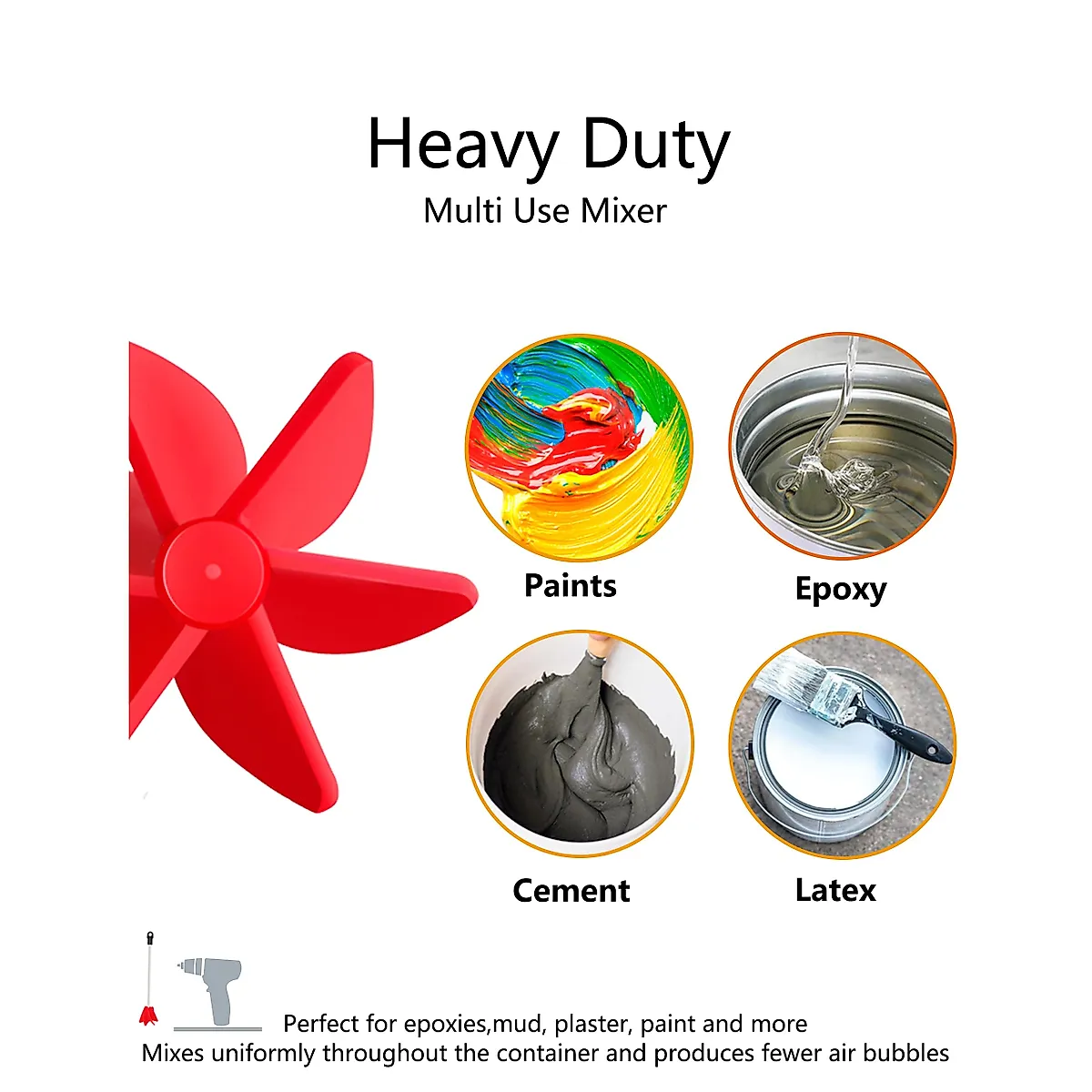 Bicafa 2packs 1 Gallon Paint Mixer for Drill Works with all 3/8 inch and Larger Drills, Resin Epoxy Mixer, Paint Mixer Drill Bit, Drill Mixer Attachment with Paddle Design Fits1 Gallon