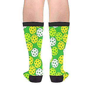 ACPPXF Pickleball Ball Socks Funny Crew Dress Socks For Men Women