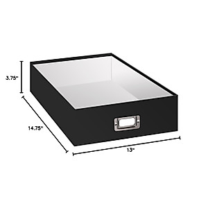 Pioneer Jumbo Scrapbook Storage Box, Black, 14.75 Inch x 13 Inch x 3.75 Inch