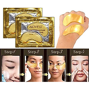 25 Pairs Gold Eye Mask Power Crystal Gel Collagen Masks, Great For Anti Aging, Dark Circles & Puffiness