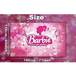 Hot Pink Party Backdrop for Girls Women Princess Birthday, Dazed Engaged, Baby Shower Decorations Bachelorette Party Photo Background Decoration, Come On Baby Let’s Go Party Banner, 71x43 inch