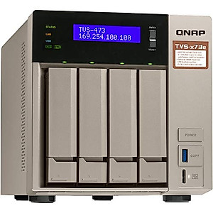 QNAP Turbo NAS TVS-473e NAS Storage, AMD RX-421BD, 32GB DDR4, 2TB SSD for Ultra Fast Storage, 16TB HDD, Radeon R7 Graphics, RAID, QTS 4.3 Operating System