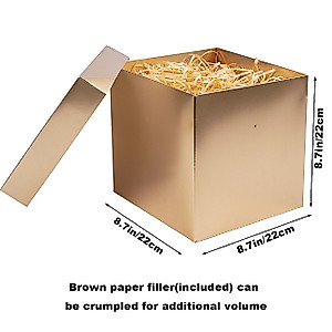 Elephant-package Medium Gift Box with Lids, Ribbon and Paper Filler, for Men Women Birthdays, Father's Day, Bridal Showers, Weddings, Baby Showers - Collapsible, 8.7", 1 Pack, Black