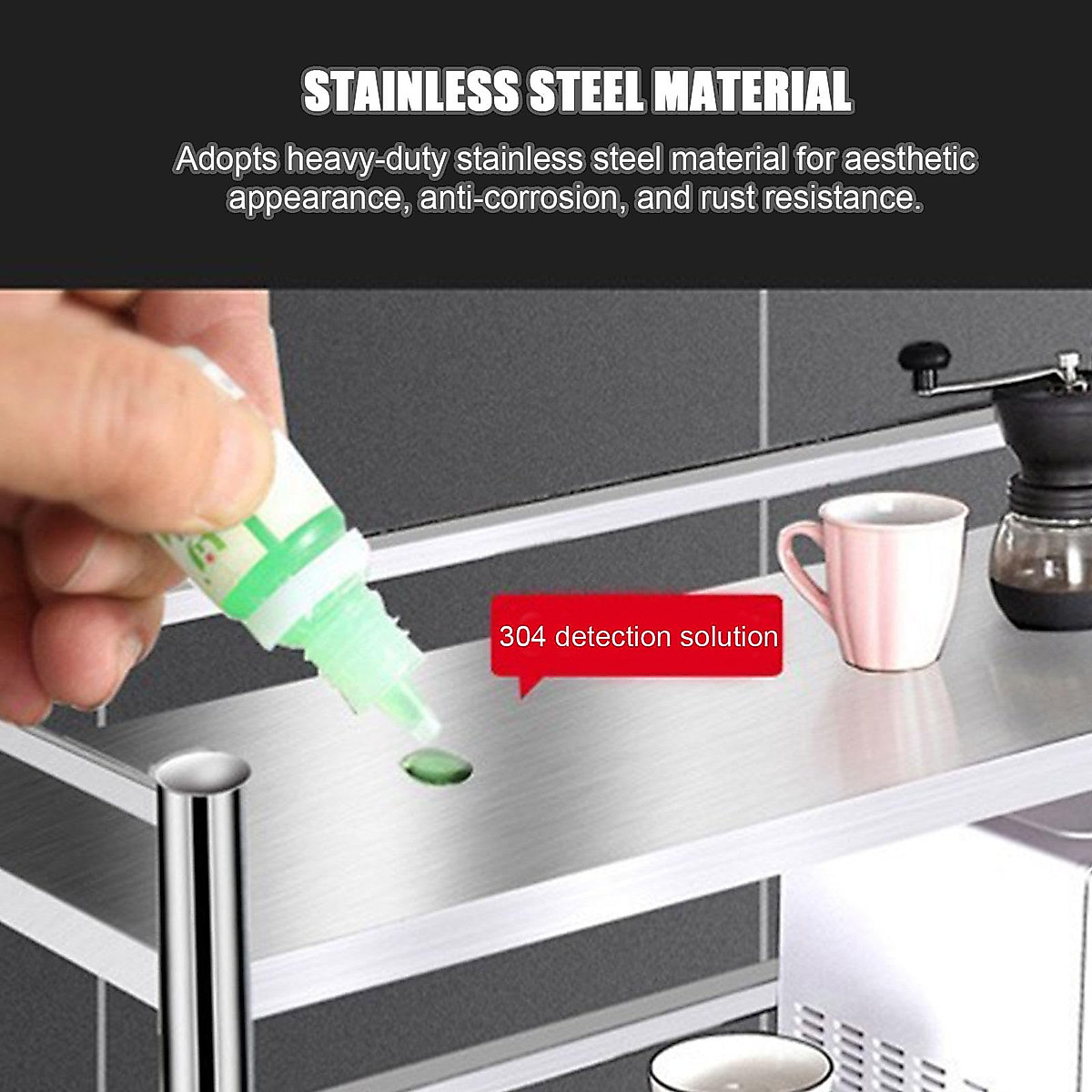 YEDECOR 4-Shelf Heavy Duty Storage Shelving Unit Stainless Steel Organizer Rack Free Standing Storage Shelf for Laundry Bathroom Kitchen Pantry, Silver,35.4" Lx15.8 Wx59.1 H