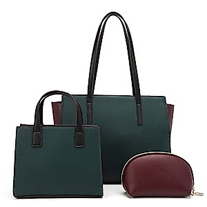 DESTINY BY NICOLE LEE 3 Pieces Set Fashion Handbag Eco Leather Large Shoulder Bag Mini Messenger Bag Pouch for Women Girls NK12241 ADF