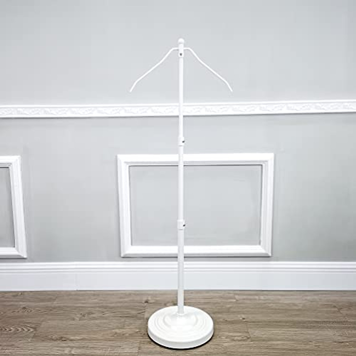 FixtureDisplays® White Garment Hanger Stand Floor Counter Jacket Blouse Sweater Shirt Display Adjustable Height 25-50" 16907-1PK-NF