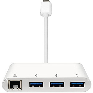 INLAND ProHT USB 3.1 Type C to 3 USB and Ethernet Adapter