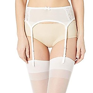 Maidenform Women's Extra Sexy Lace Garter Belt DM1124, White, X-Large
