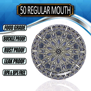 Canning Lids - Canning Lids Regular Mouth - Canning Jar Lids - Regular Mouth Canning Lids - Can Lids - Jar lids - For Jars Canning Lids 50pk (Blue Wall Plate)