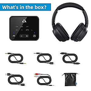 Ankbit RT5008 60Hrs Wireless Headphones for TV Watching with Bluetooth 5.3 Transmitter, Folding Over tv Headphones Wireless for Seniors, Dual Link Support, Low Audio Delay, Plug n Play, Long Range