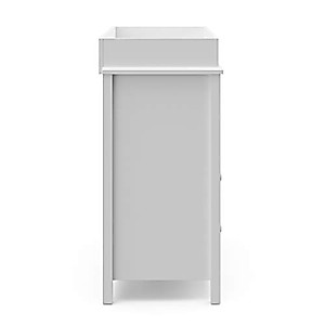 Storkcraft Alpine 2 Drawer Changing Table Chest (White) - Attached Changing Table Topper Fits Any Standard-Size Baby Changing Pad, 2 Drawers, 2 Shelves for Extra Nursery Storage, Easy to Assemble