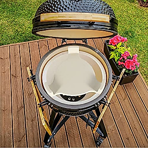 TAILGRILLER 76251 Heat Deflector for Pit Boss K24, 60131 Heat Deflector for Louisiana Grills K24, Ceramic Pizza Stone Smoking Stone Plate Setter Replacement