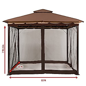 ABCCANOPY 10x12 Gazebo Mosquito Netting Walls