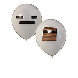 Pixel Miner Crafting Style Gamer Party Supplies 30 Pcs Pixel Miner Crafting Video Game Balloons 12" Latex Balloons for Kids Birthday Party Favor Supplies Decorations Perfect for Your Miner Party Theme Party