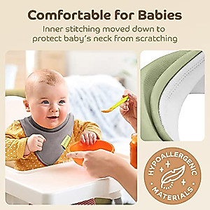 BUNFLEE Baby Bandana Drool Bibs for Boys and Girls - 5 Pack Soft and Absorbent Cotton Baby Bibs for Newborns and Toddlers - Gender Neutral Baby Gifts Idea - Cute Registry for Baby Shower Gifts