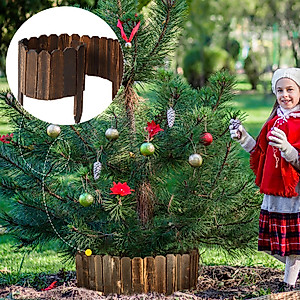 Wood Garden Edging Border Fence with White Gloves Wooden Fence Landscape Wood Border Edging for Garden Yard Pathway Outdoor Patio Decoration 8 x 47 Inches