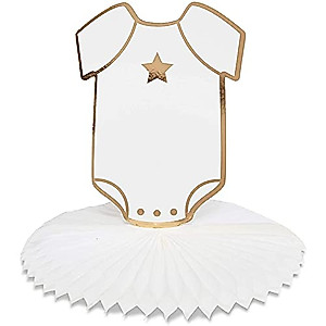 Honeycomb Centerpiece, Gold Foil Baby Shower Decorations (3 Designs, 6 Pack)