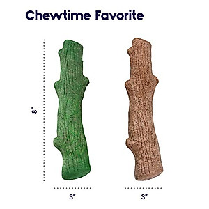 Petstages Dogwood Wood Durable Dog Chew Toys, Real Wood & Mint, 2-Pack, Large