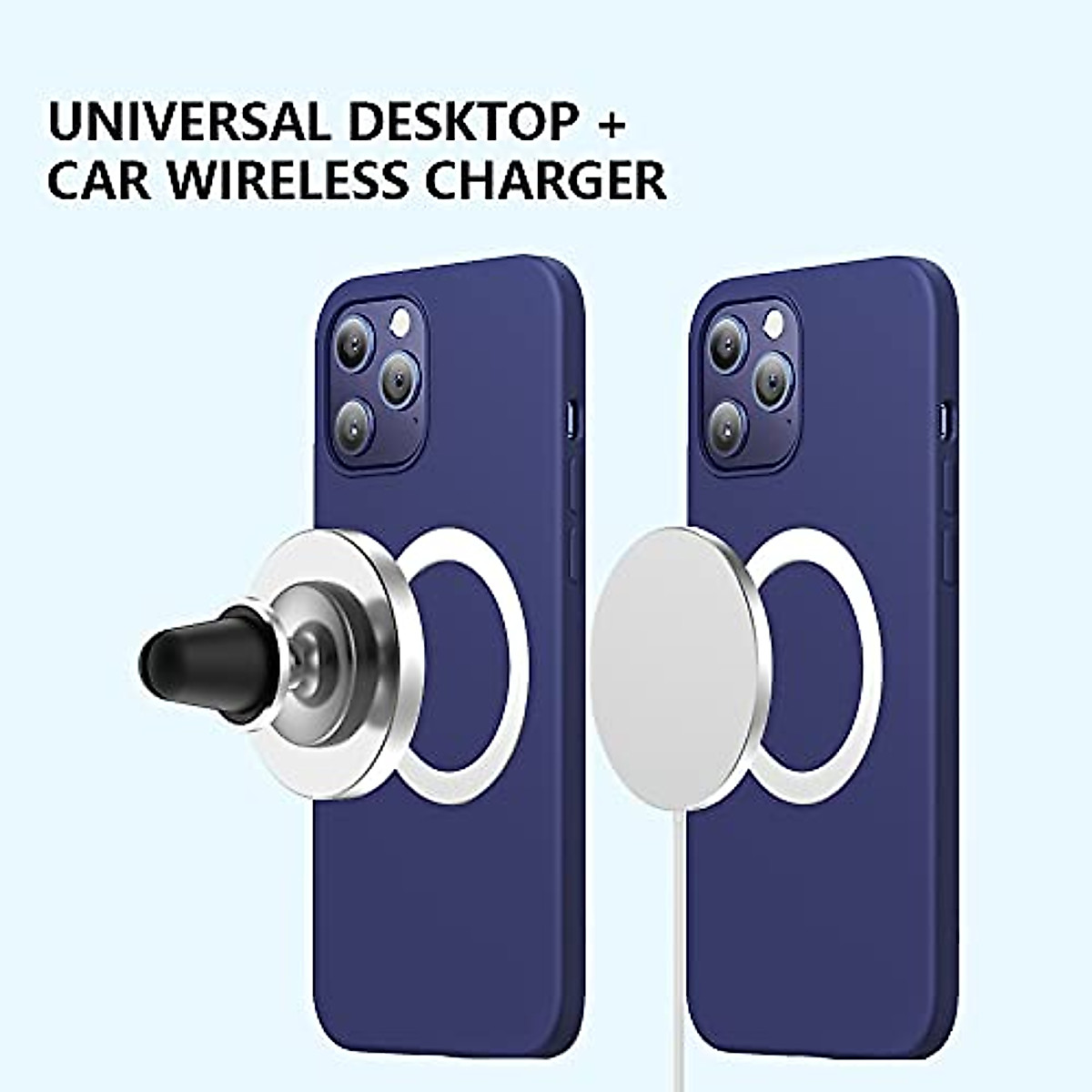 Wannap Magnetic Wireless Charger Universal Metal Rings,for MagSafe-Compatible Charger on iPhone 13/12 Pro/Max/Mini Case and Samsung Galaxy (Black - 5pcs)