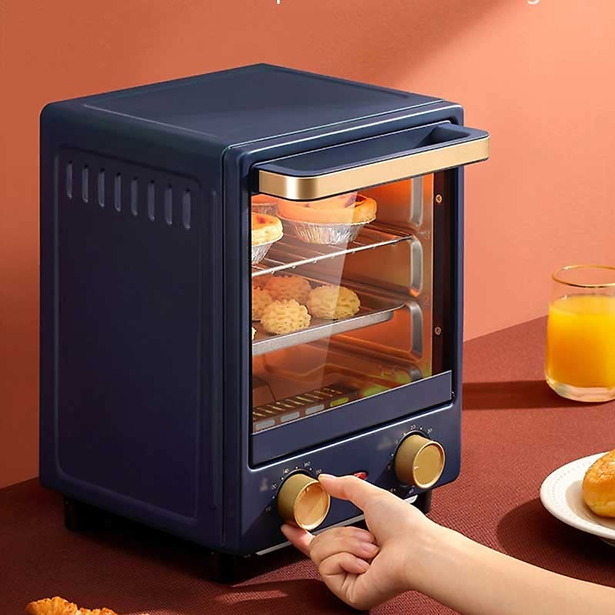 CZDYUF Household Electric Baking Oven Mini Vertical oven Intelligent Pizza Dessert Cake Maker 60min Timing Baking Tools