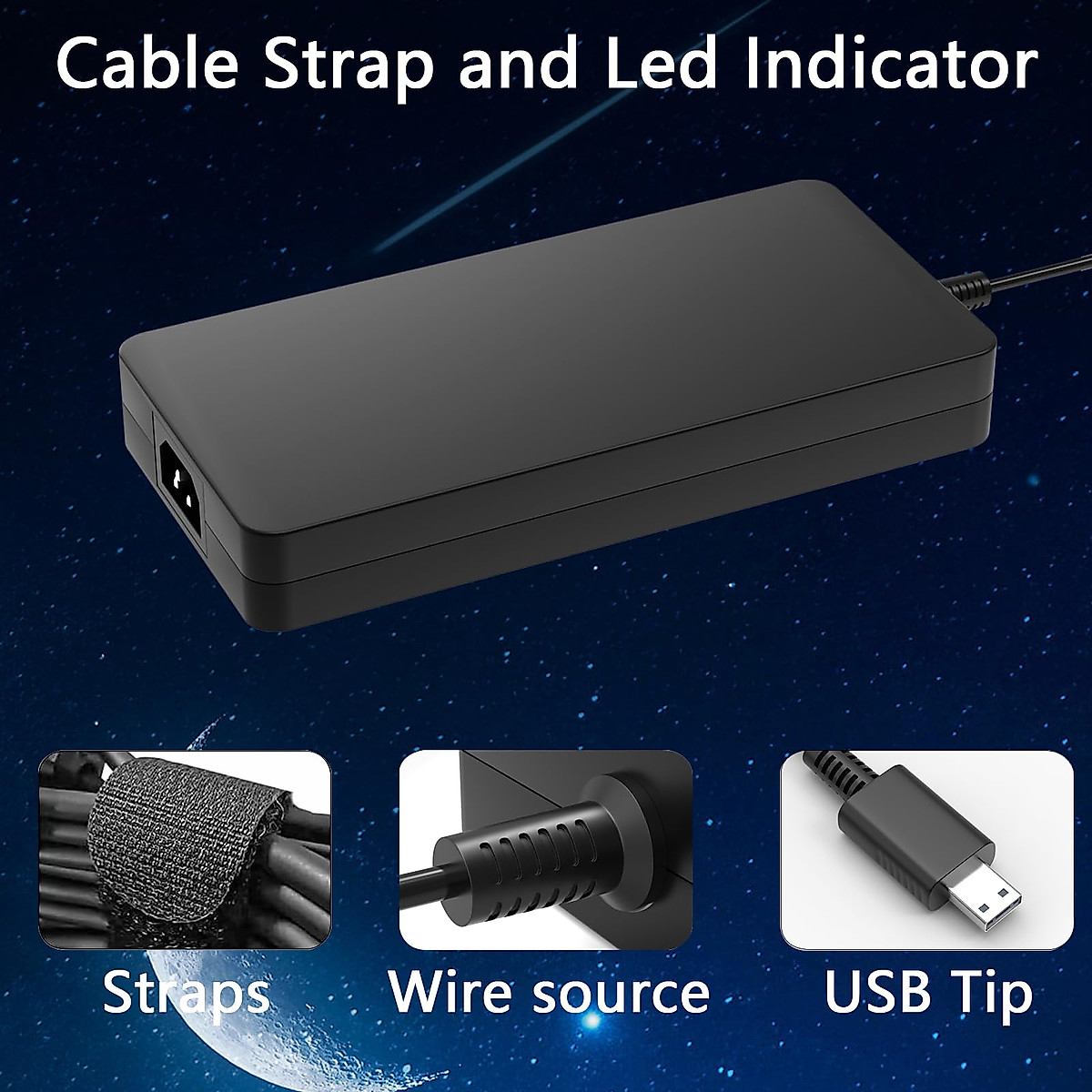 240W USB Tip Charger Compatible with MSI Stealth 17 A16 16 14 AI Studio/Mercedes AMG (13th Gen) GP66 GP76 Leopard GE76 GE66 Raider WE76 CreatorPro Z17 Z16P Z16 X17 A1VFG A1VIG A1VHG A1VGG A1VEG A1VFG