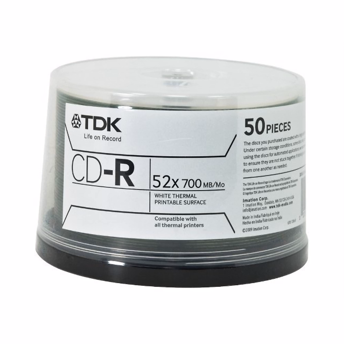 TDK CD-R 80 min700MB 52X 50 Pk Wht