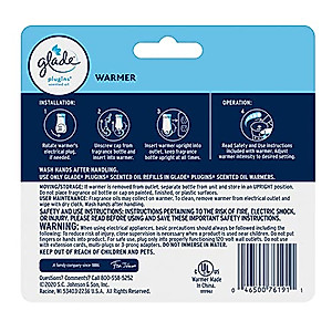 Glade PlugIns Air Freshener Warmer, Scented and Essential Oils for Home and Bathroom, Up to 50 Days on Low Setting, 2 Count