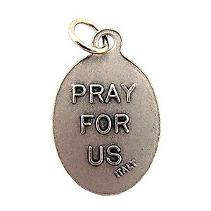 WJH Blessed Virgin of Loreto Religious Charm Pendant Pray for Us Silver Gild Medal