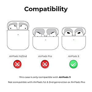 Mouzor Cute AirPods 3 Case (2021), Black Whisker Cat AirPods 3rd Generation (2021) Case Funny 3D Cartoon Animal Shockproof Soft Silicone Charging Case Cover with Carabiner for Kids Girls Boys Women