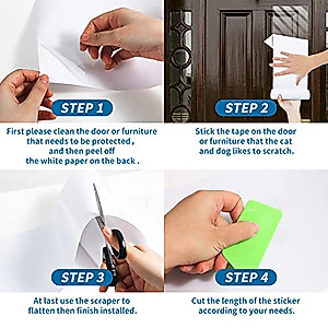 Door Protector from Dog Scratching, Clear Heavy Duty Flexible Door Claw Shield, Anti-Scratch Guard for Furniture, Window, Wall – cat Scratch Furniture Protector - (118in X 8.3in)