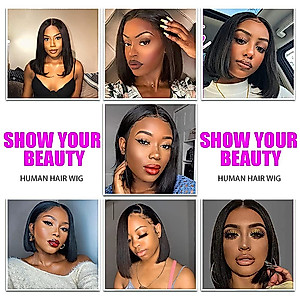 Xagujpo 12inch 13x4 lace front wigs humna hair