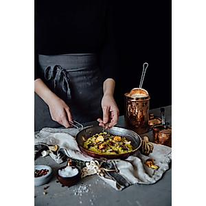 Sertodo Copper Skillet Pan | 8 inch Diameter | Patented Stainless Steel Handle System | Naturally Non-Stick Tin Lining, Pure Copper Body | Professional Kitchen Grade | Elegant, Durable, Functional