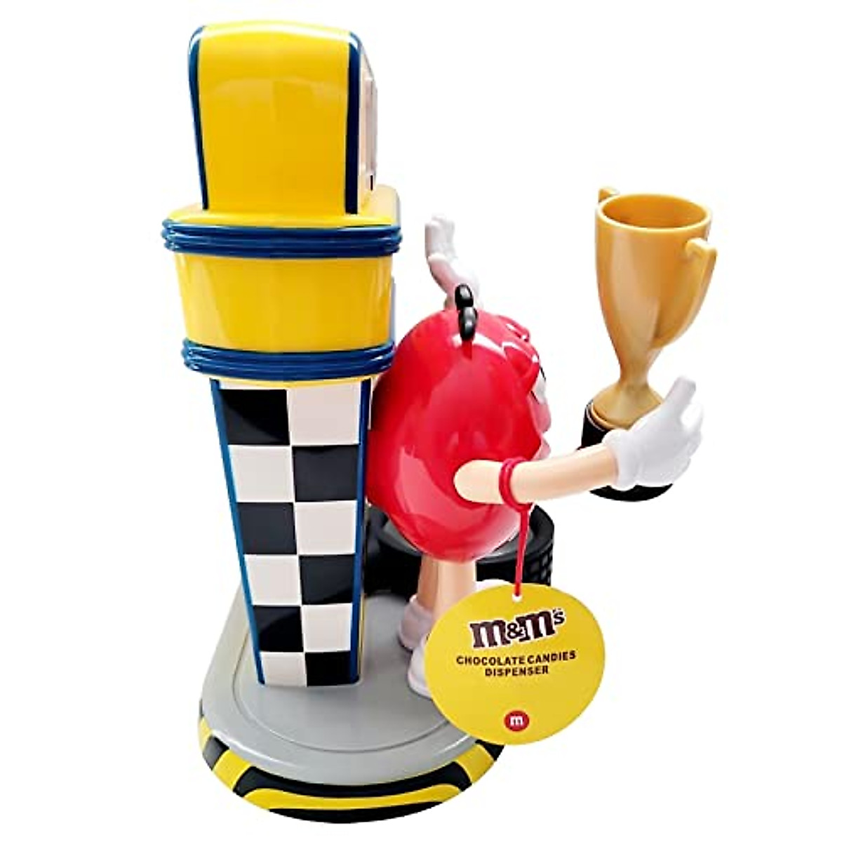 Racer Candy Dispenser by M&M Characters Red dispense candy, gumballs, nuts, snacks and treats for children, kids, adults