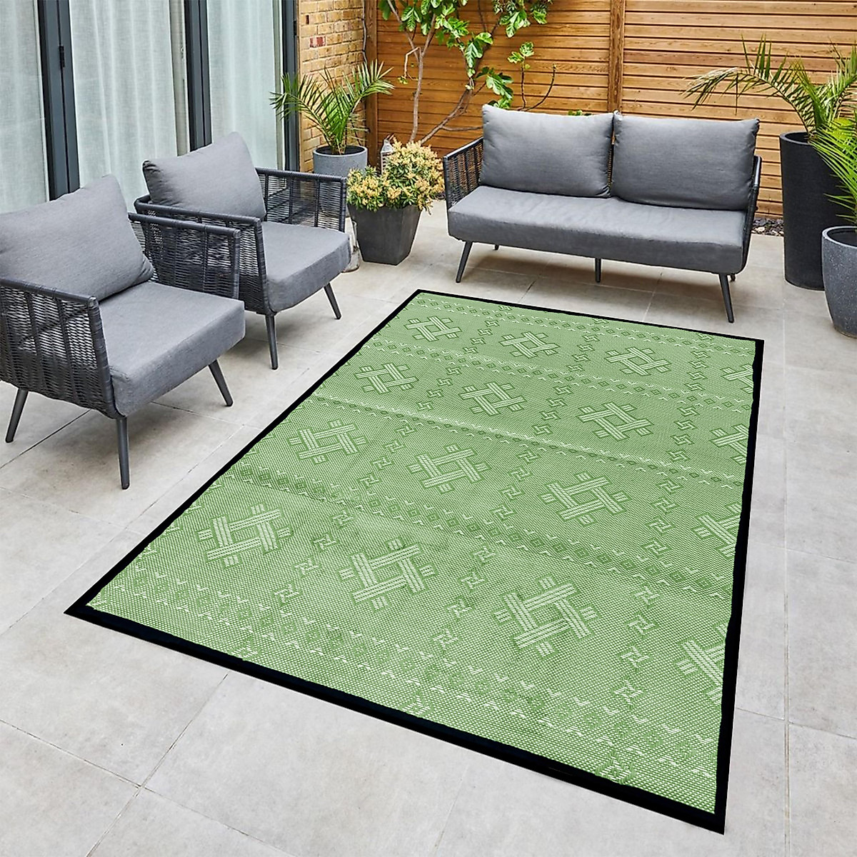 ARSUK Outdoor Plastic Rug for Patio Clearance 59"x39", Beach Picnic Blanket, Reversible Floor Mat for Garden, Camping Carpet, RV Porch, Deck, Backyard, Balcony, Lightweight Foldable