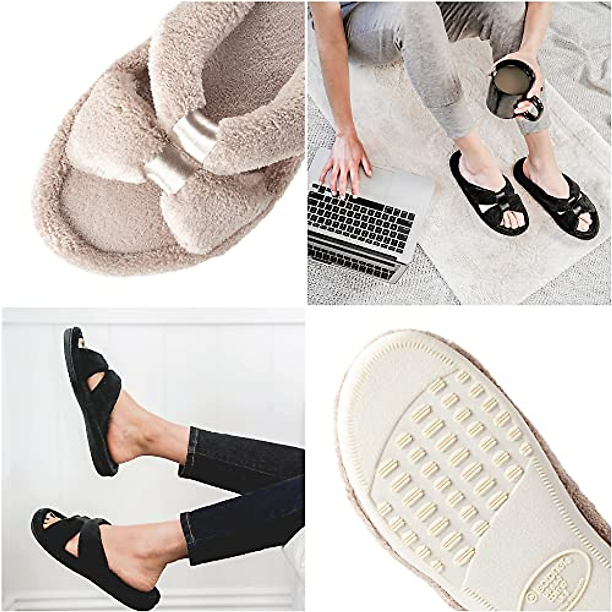 isotoner womens Microterry Satin X-slide slippers, Ultraviolet, 7.5-8 US