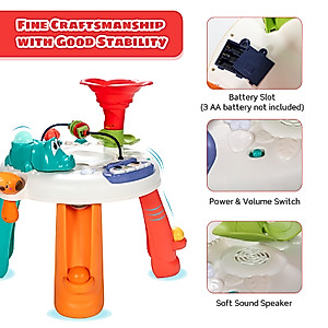 Costzon Activity Table, Toddler Music Learning Table w/ 16 Songs, Sound, Lights, 3 Ball Games, 9 Activities, Piano, Beads, Kids Discover Explore Activity Center, Baby Toy for Boys & Girls (Multicolor)