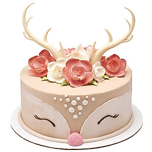 DecoSet® ANTLERS CREATIONS Cake Topper for Birthdays and Parties, DecoPac Cake Decorating 2-Pc Decorations Set