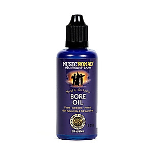 MusicNomad Bore Oil Cleaner & Conditioner for Wooden Bore Instruments, 2 oz. (MN702)
