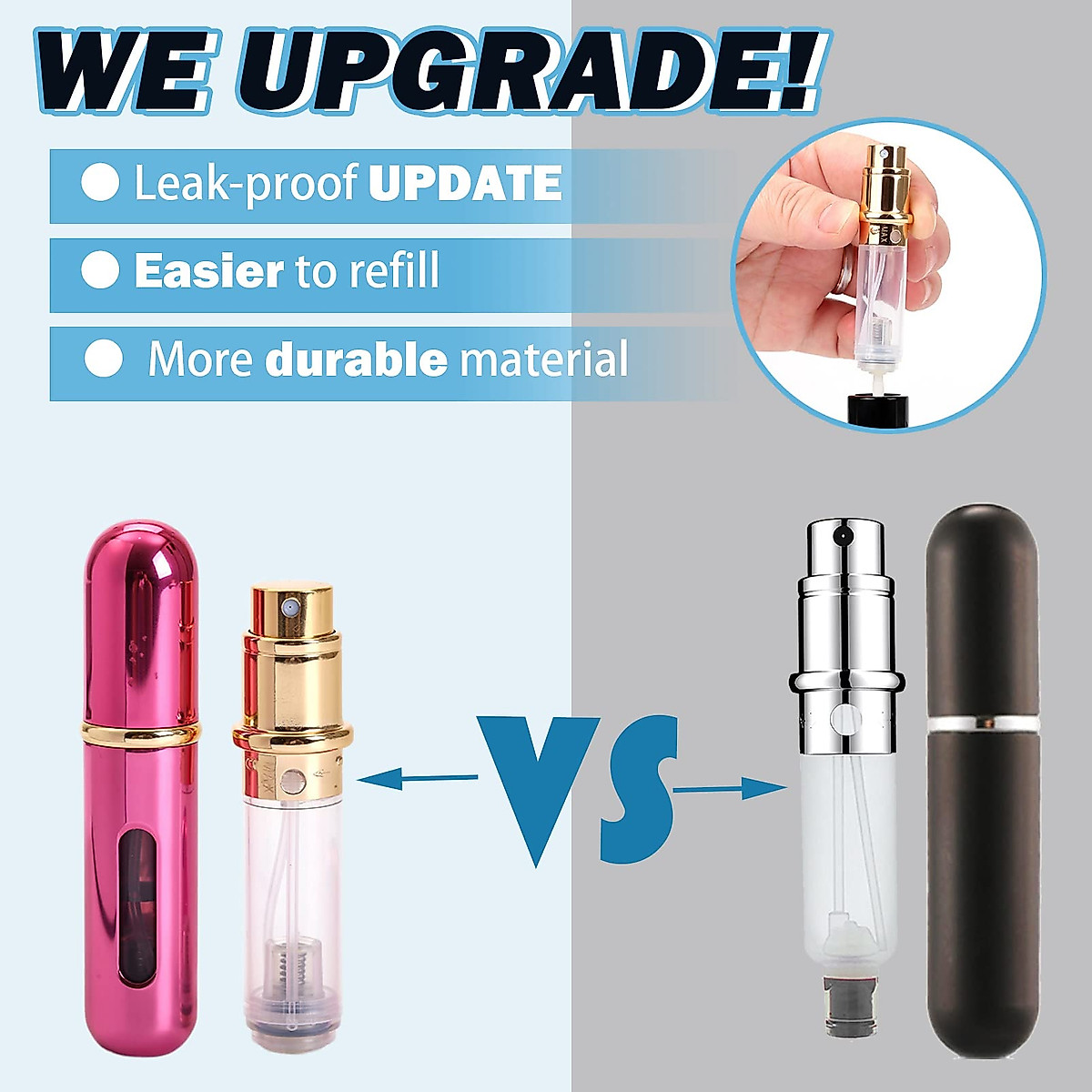 Rosarden Portable Mini Refillable Perfume Atomizer Refillable Bottle,Atomizer Perfume Bottle,Refillable Perfume Spray,Travel Size Bottles,Scent Pump Case, Atomizers Spray 5ml (4 Pcs)