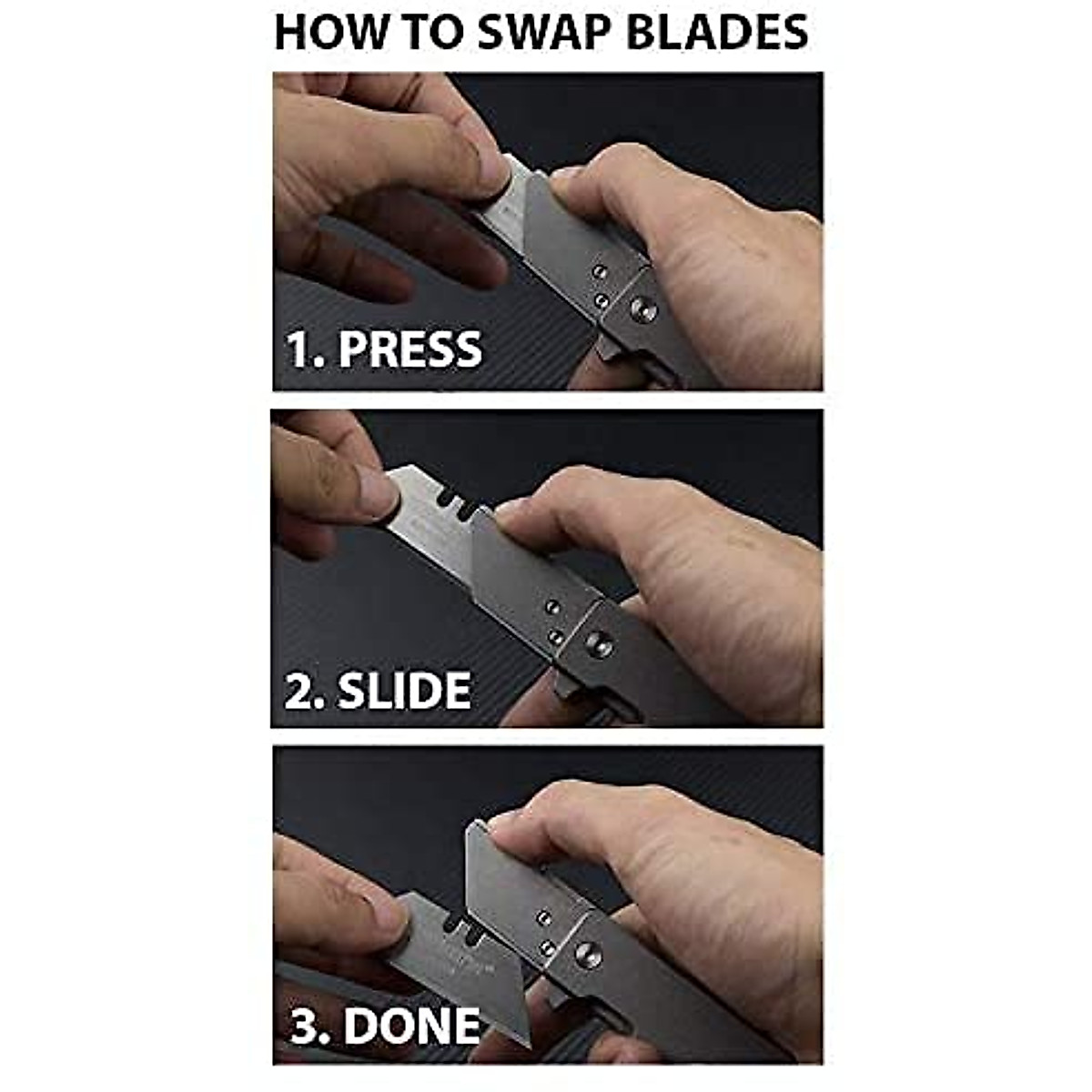 Exceed Designs TIRANT RAZOR V3 (Stonewashed) 6Al-4V Titanium Utility Knife & EDC Pocket Knife, Box Cutter, Razor Blade EDC Tool