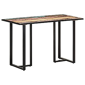 AJSEOYBS Large Dining Table,Industrial Rustic Kitchen Dining Room Table, Dinner Table for Kitchen, Living Room,Dining Table 47.2" Solid Reclaimed Wood